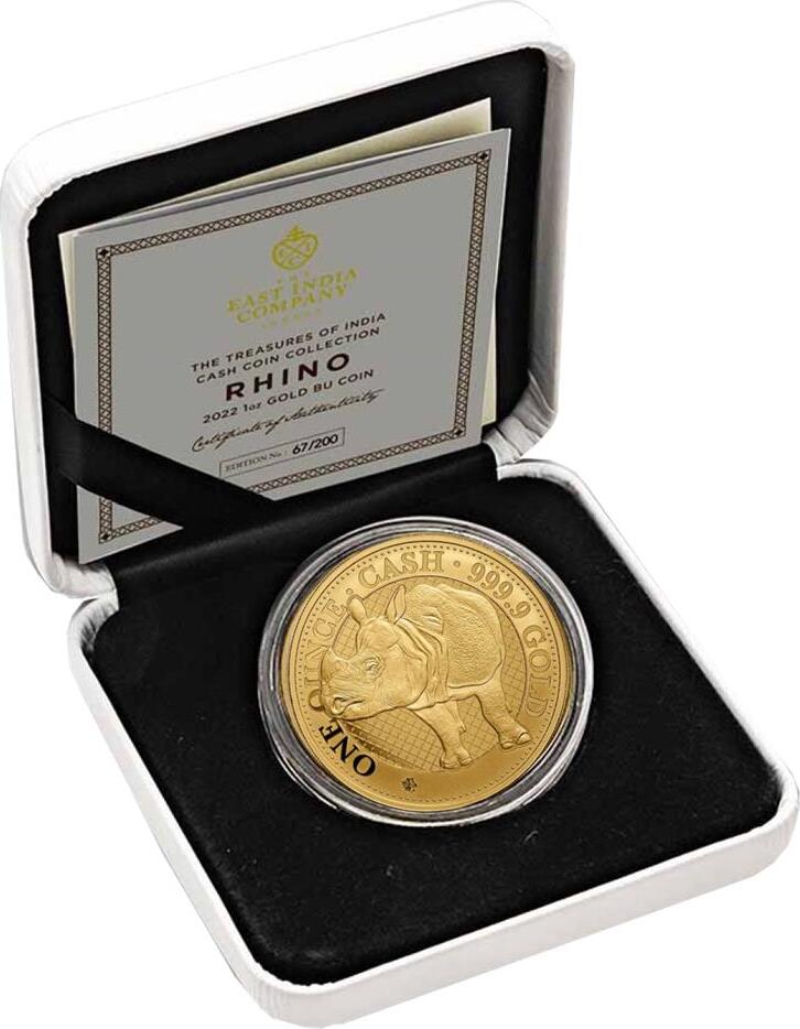 St. Helena 100£ 2022 1 oz Goldmünze India Wildlife - Nashorn ST | MA-Shops