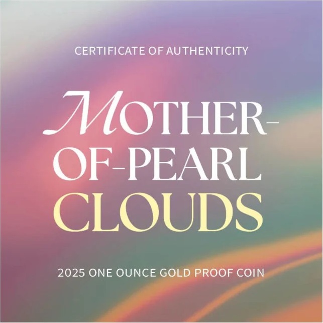 Niue 100$ 2025 1 oz Goldmünze Mother-of-Pearl Clouds - Perlmuttwolken ...