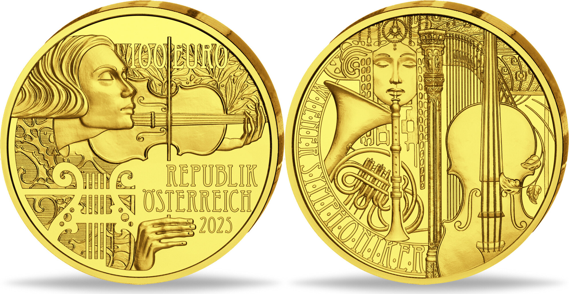 Österreich 100€ 2025 1/2 oz Goldmünze 125 Jahre Wiener Symphoniker PP ...