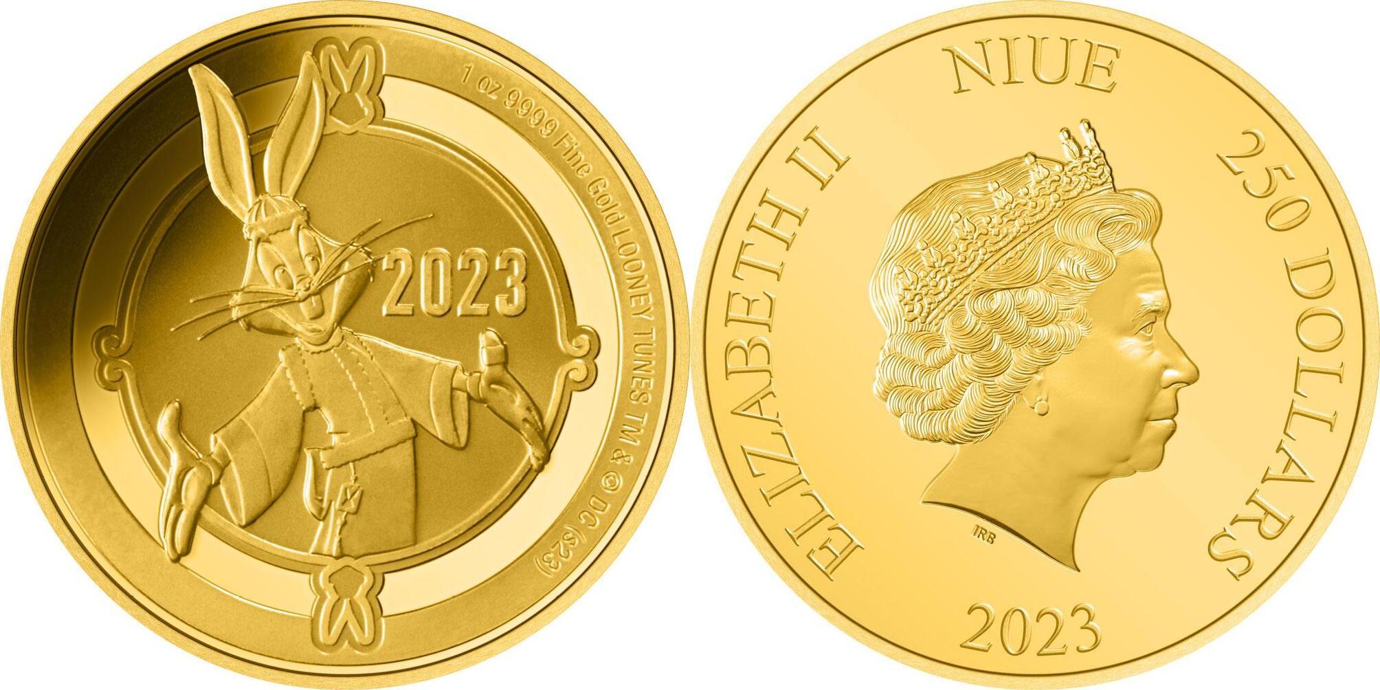 Niue 250$ 2023 1 oz Goldmünze Bugs Bunny PP | MA-Shops