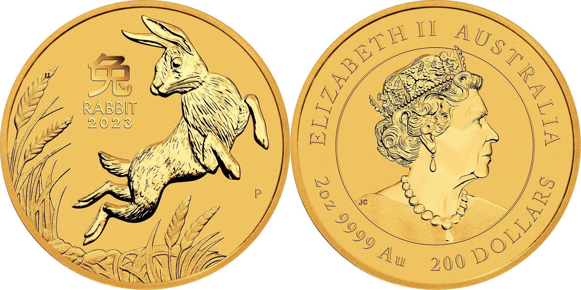 Australien 200$ 2023 2 oz Goldmünze Lunar Hase ST | MA-Shops