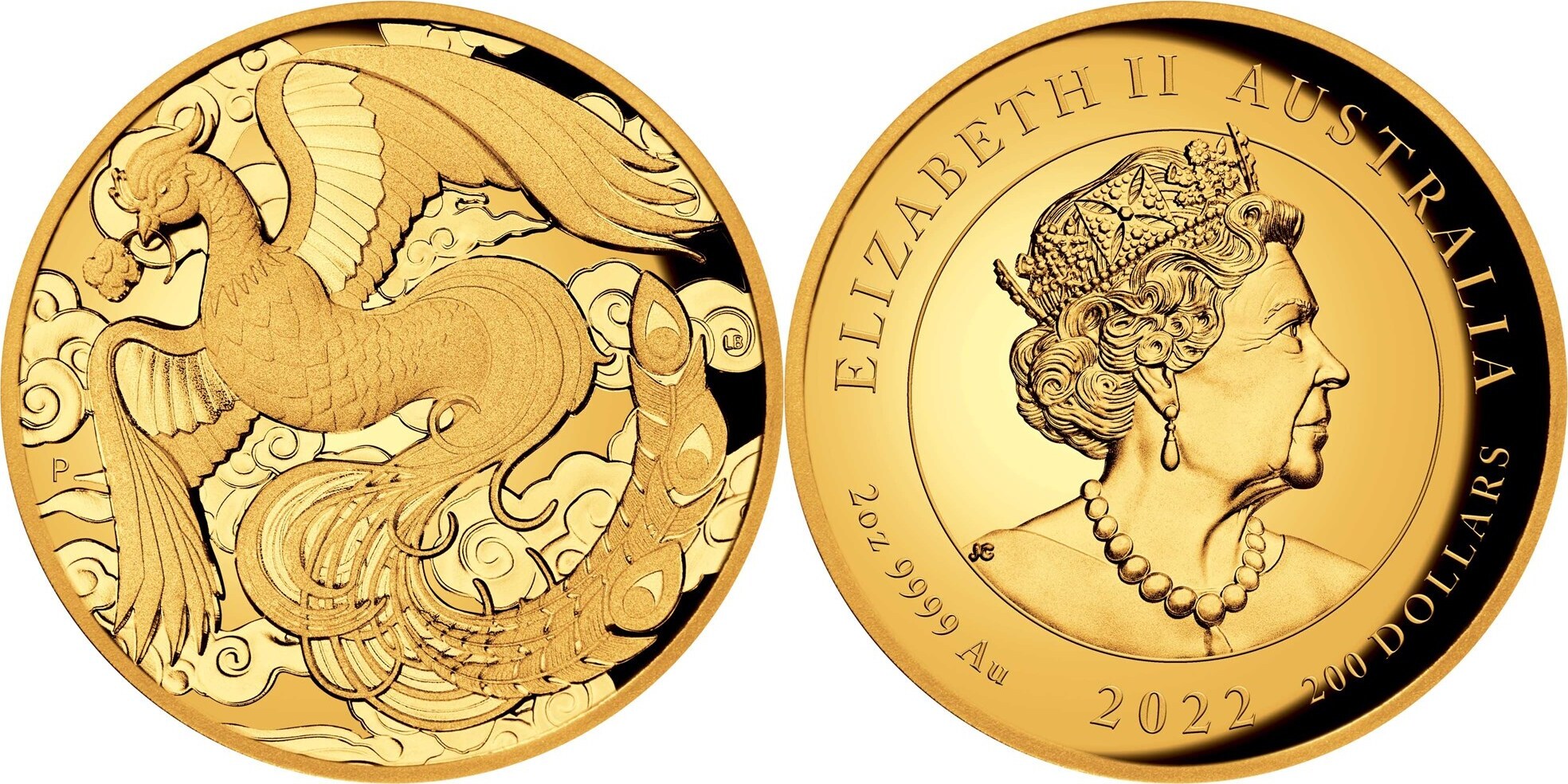 Australien 200$ 2022 2 oz Goldmünze Chinese Myths & Legends - Phoenix ...