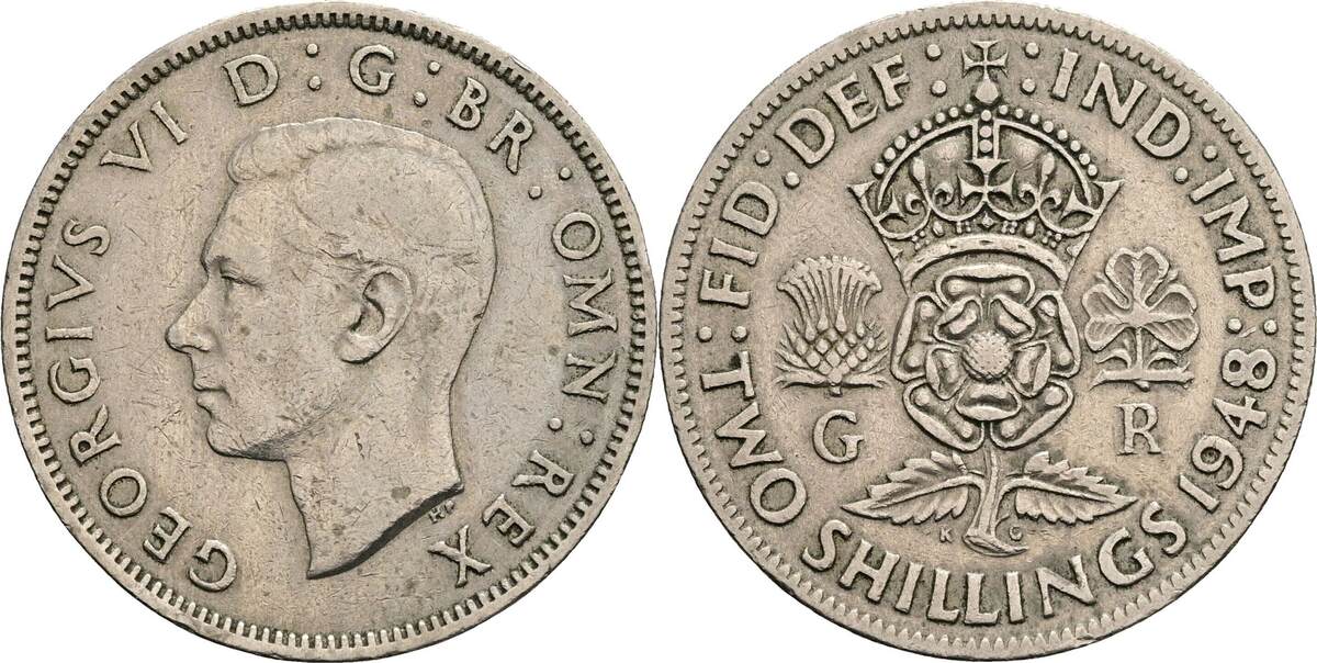 Großbritannien, George VI. 1936-1952, 2 Shillings 1948 ss | MA-Shops