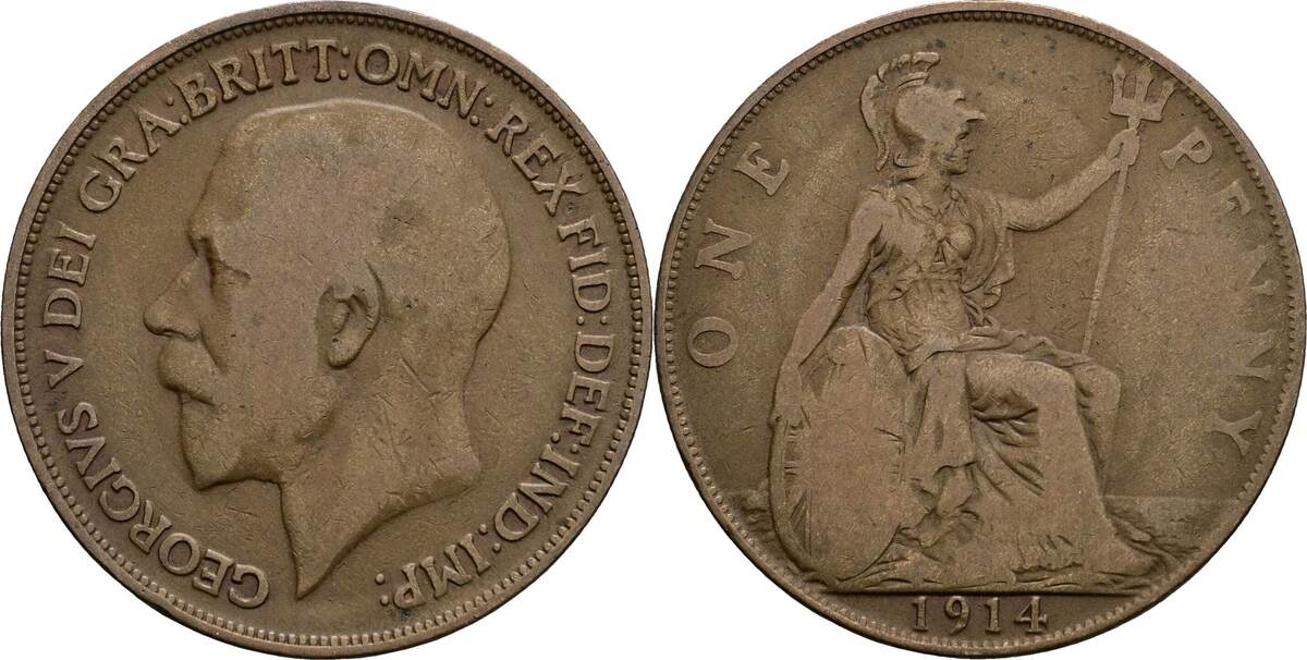 Großbritannien, George V. (1910-1936), 1 Penny 1914 ss- | MA-Shops