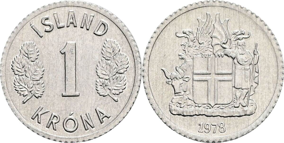Island, 1 Krona 1978 vz | MA-Shops