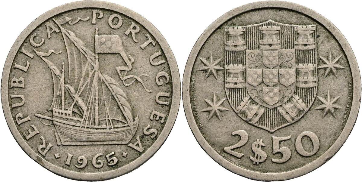 Portugal, 2 1/2 Escudos 1965 ss, Rf. | MA-Shops
