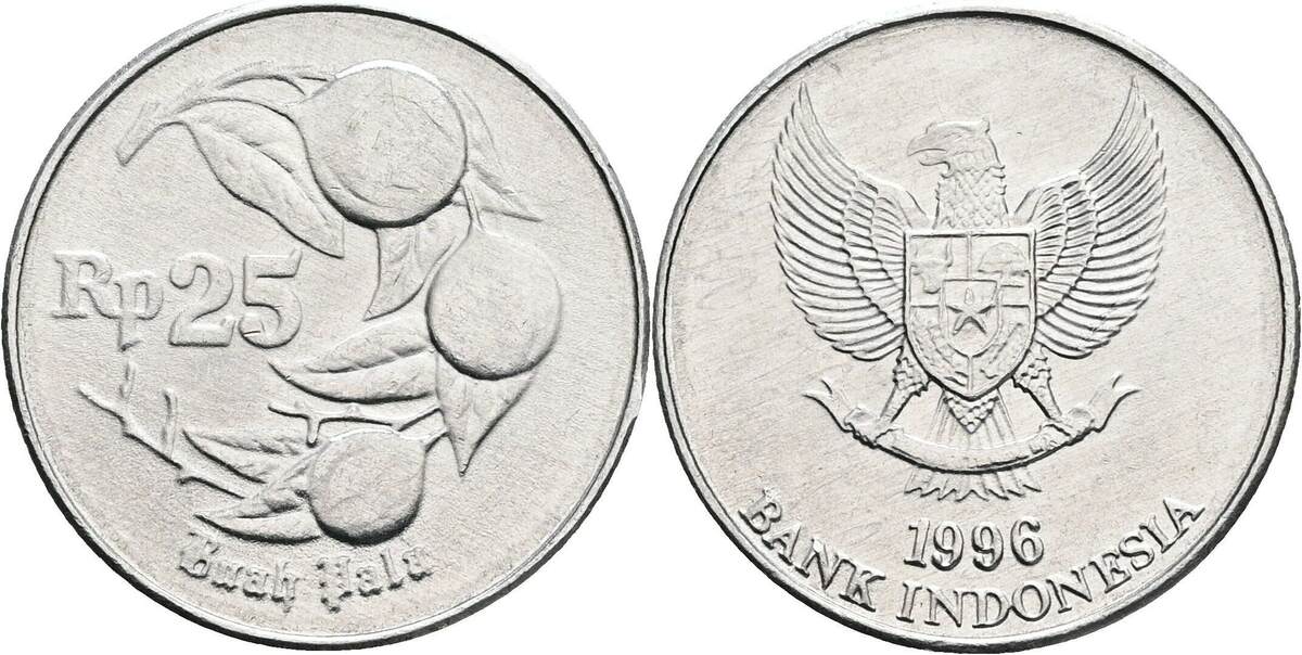 Indonesien, 25 Rupiah 1996 ss/vz | MA-Shops