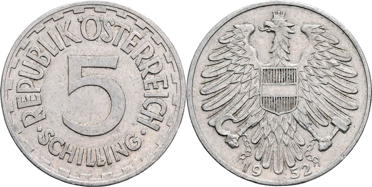 Österreich 2. Republik, 5 Schilling 1952 ss | MA-Shops