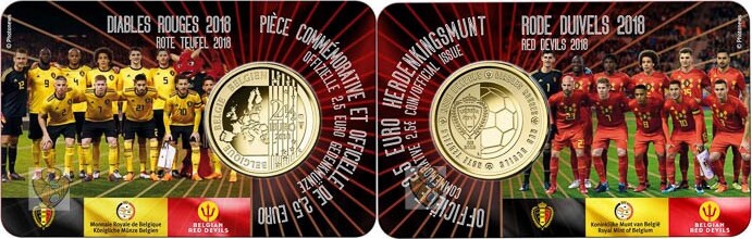 België 2018 2½ Euro 'Rode duivels in coincard Nederlandstalig st | MA-Shops