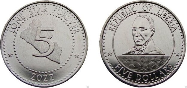 Liberia 2022 5 Dollars 'Edward James Roye' unz | MA-Shops
