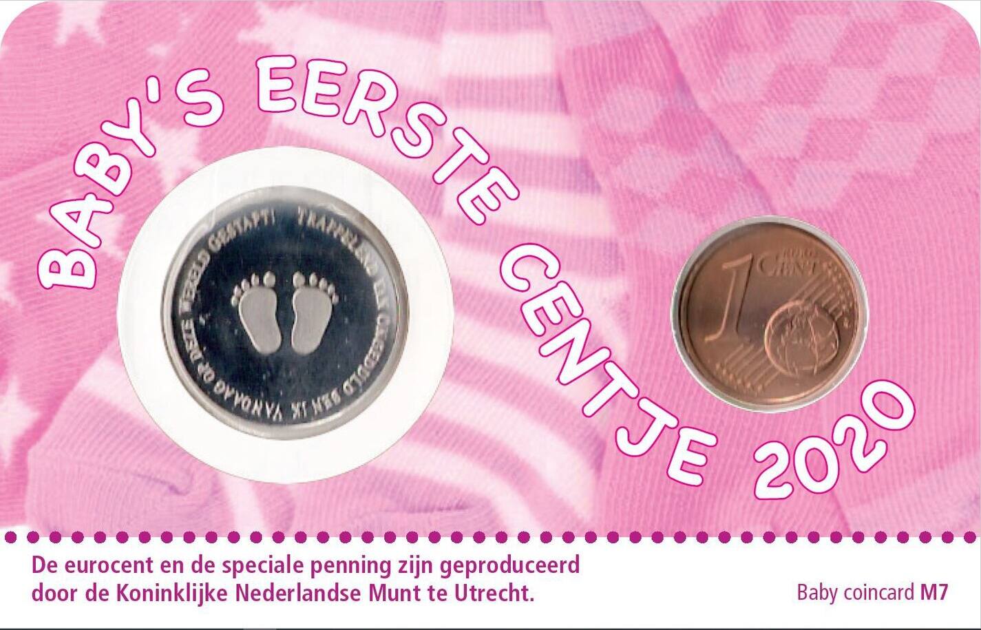 1 Cent Nederland 2020 Baby Coincard Meisje 'Mijn eerste centje' | MA-Shops