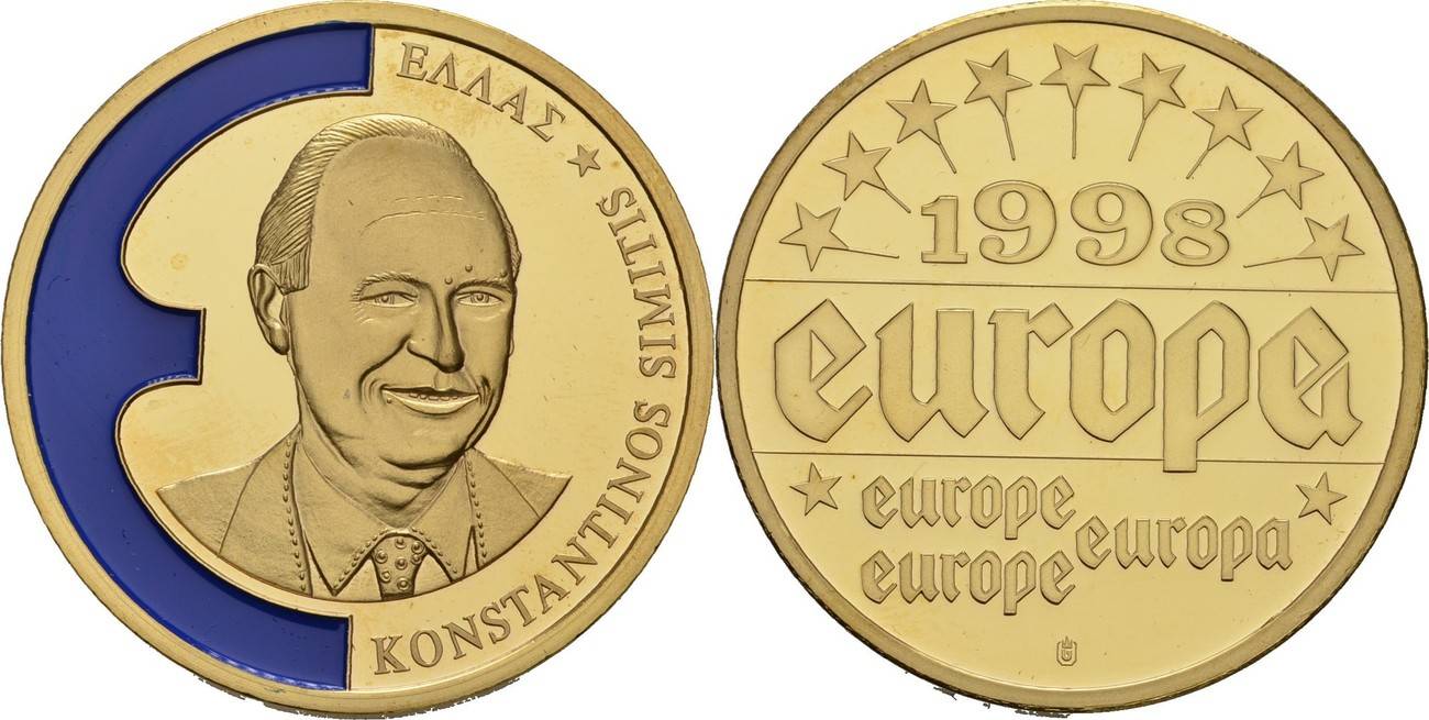 Deutschland Medaille 1998 EUROPE SERIES ΕΛΛΑΣ KONSTANTINOS SIMITIS '98 ...