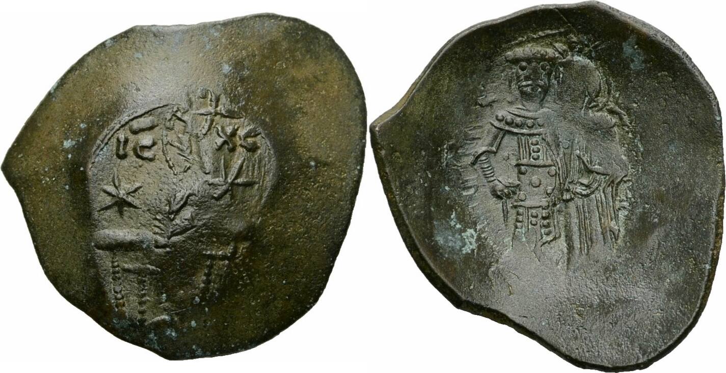 1143-1180 Byzanz Manuel I Comnenus Billon Aspron Trachy Christus Sterne ...