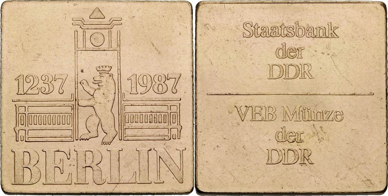 DDR Medaille 750 Jahre Berlin 1237 1987 Medaillenklippe Staatsbank DDR ...