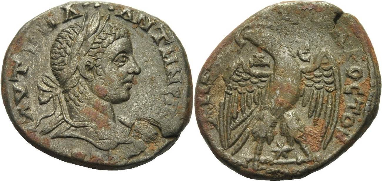 219 NM Elagabal Antiochia ad Orontes Syrien Tetradrachme Adler Kranz ...
