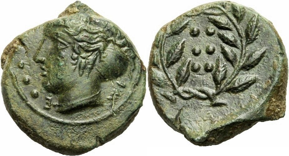 420-407 v. Chr. Himera Sizilien Bronze Hemilitron 420-407 BC Nymphe ...