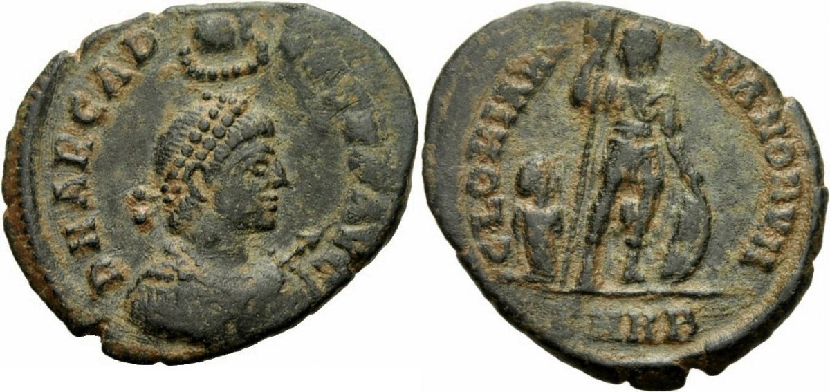 Rom Kaiserreich Arcadius Maiorina Heraclea 383 GLORIA ROMANORVM Manus ...